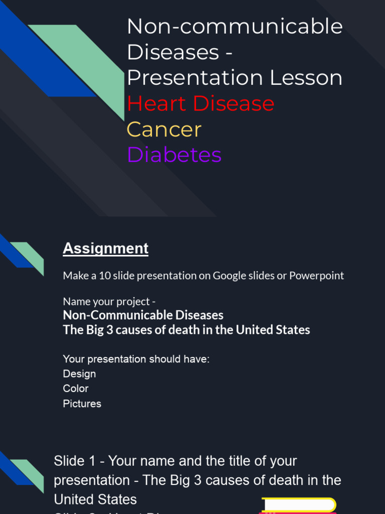 Non Communicable Disease Presentation BIG 3 Project | PDF