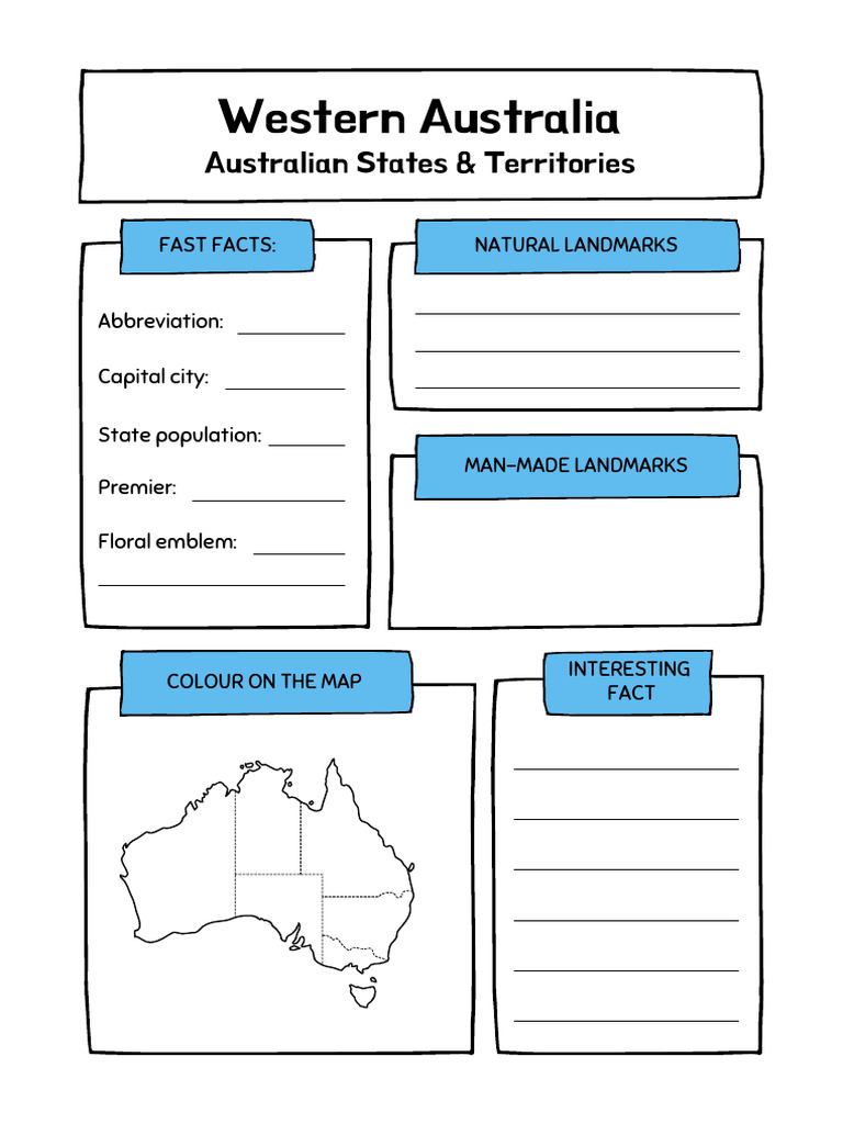 Australian States WA Worksheet | PDF