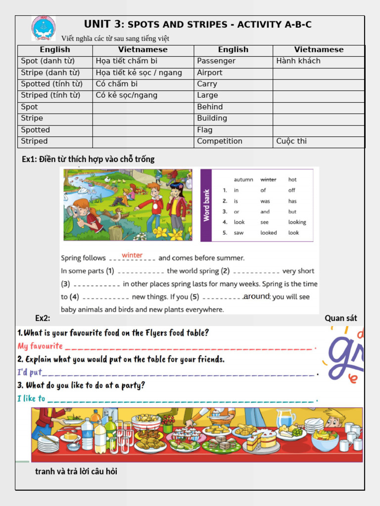 FLYERS - WORKSHEET - UNIT 3-1 - ACTIVITY A-B-C | PDF