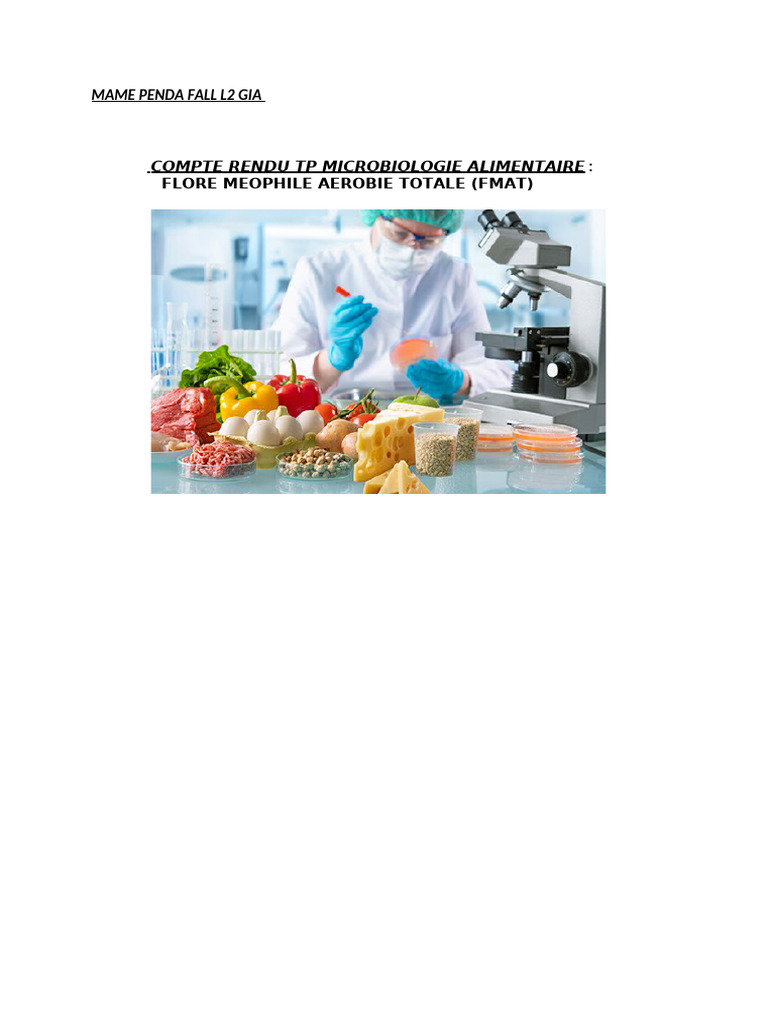 TP Microbiologie Alimentaire 3 | PDF | Microbiologie | Biologie