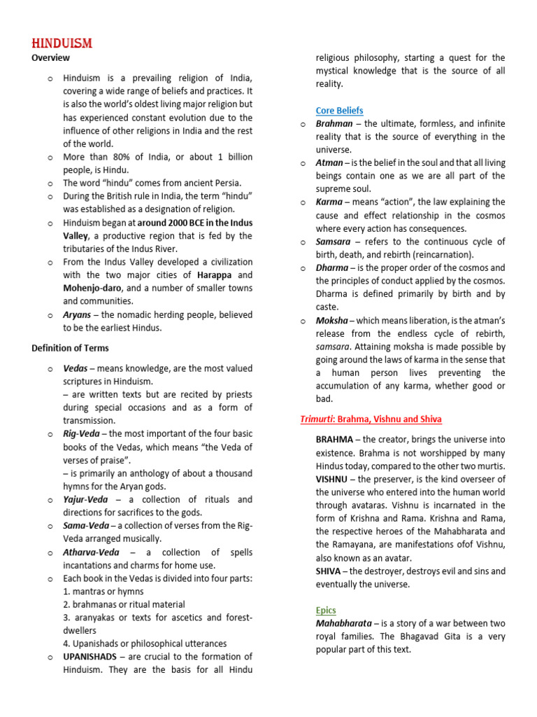 Summary_Hinduism__Buddhism | PDF | Four Noble Truths | Enlightenment In ...