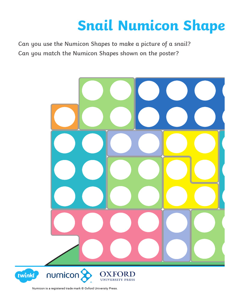 Snail Numicon Shape Matching Activity - 2xa4 | PDF