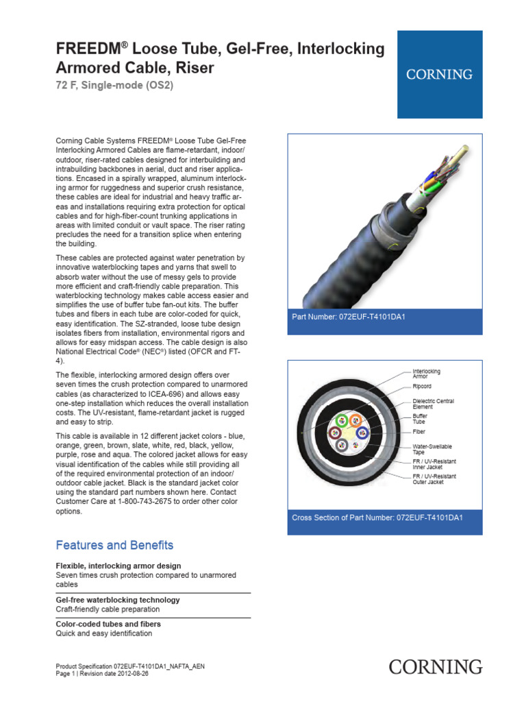 PD370610 72 strand cable | PDF | Optical Fiber