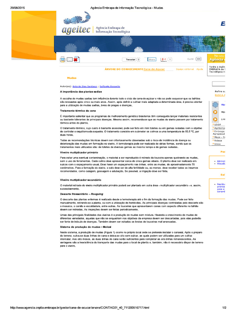 Embrapa de Informação Tecnológica - Mudas | PDF