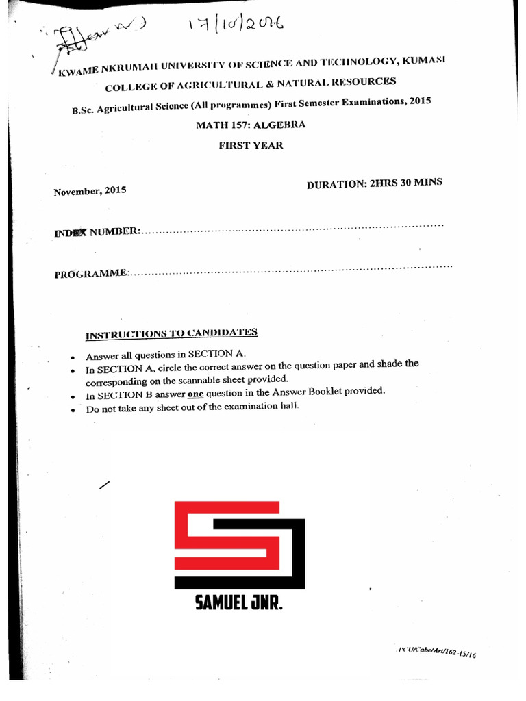 Algebra Pasco@Samuel Jnr. SJ | PDF