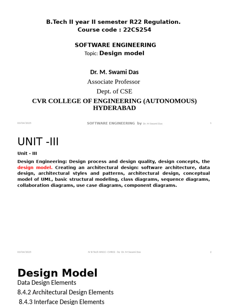 Unit 3 Archiectural Design Model | PDF | System | Interface (Computing)