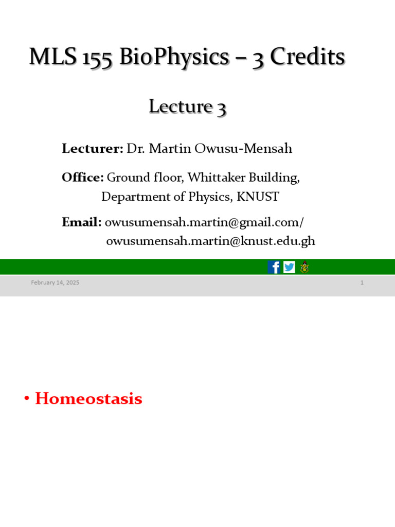 Lecture 3b Homeostasis Student Version | PDF | Homeostasis | Endocrine System