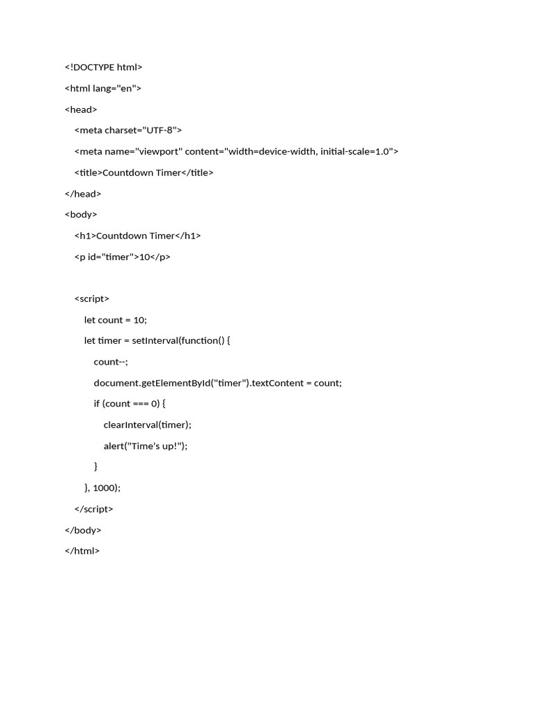 Countdown Timer | PDF
