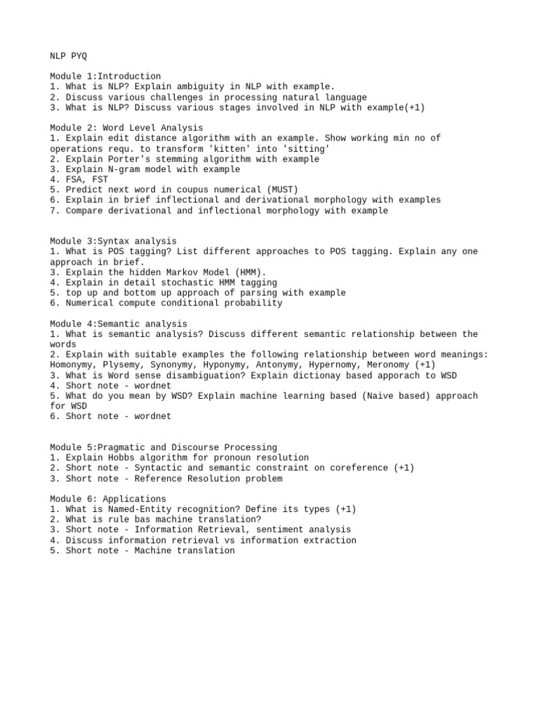 Comprehensive Guide to NLP Concepts | PDF