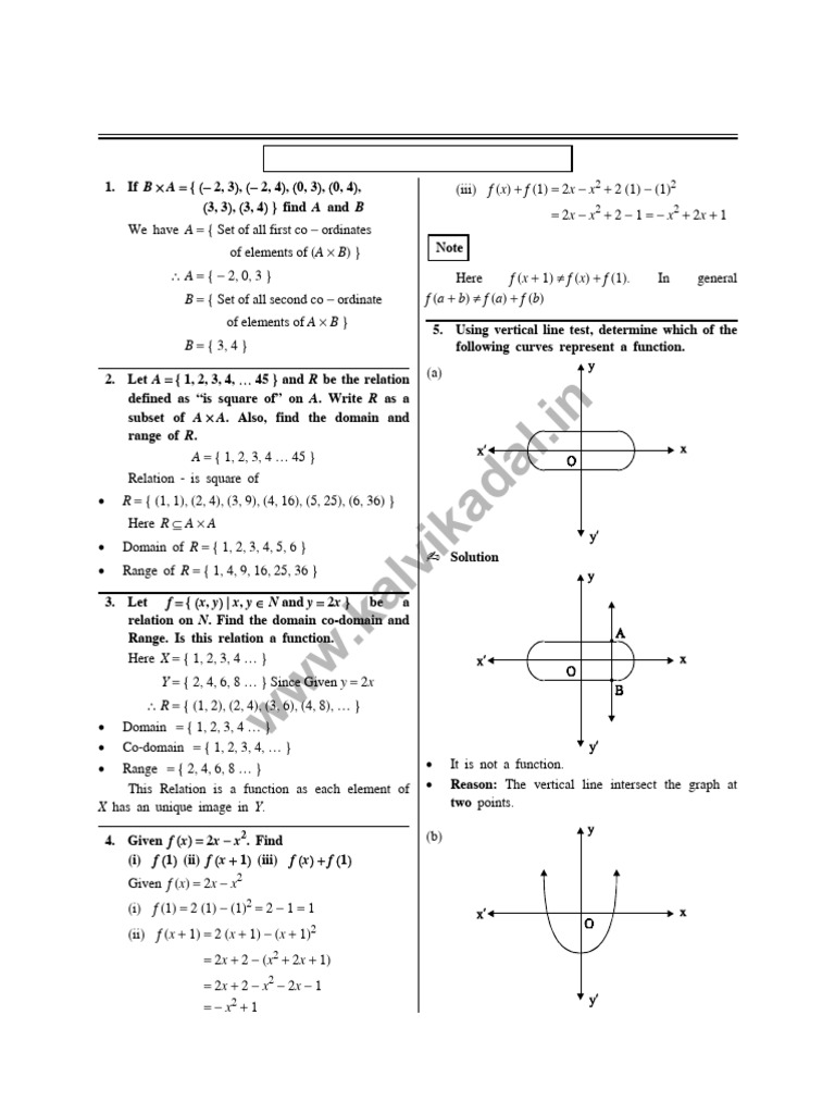 10th Maths Important 2 Marks Q & A EM Nithish Publications | PDF | Function (Mathematics ...