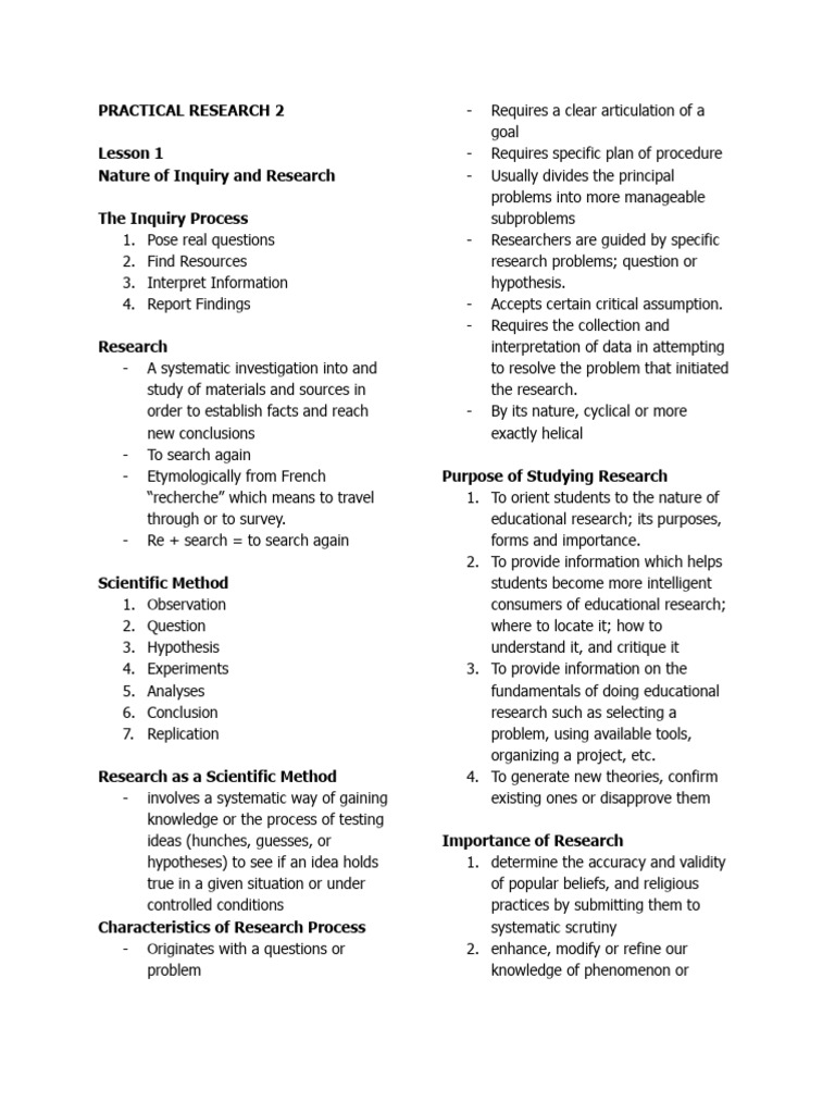 Practical Research 2 Notes SHS | PDF | Level Of Measurement ...