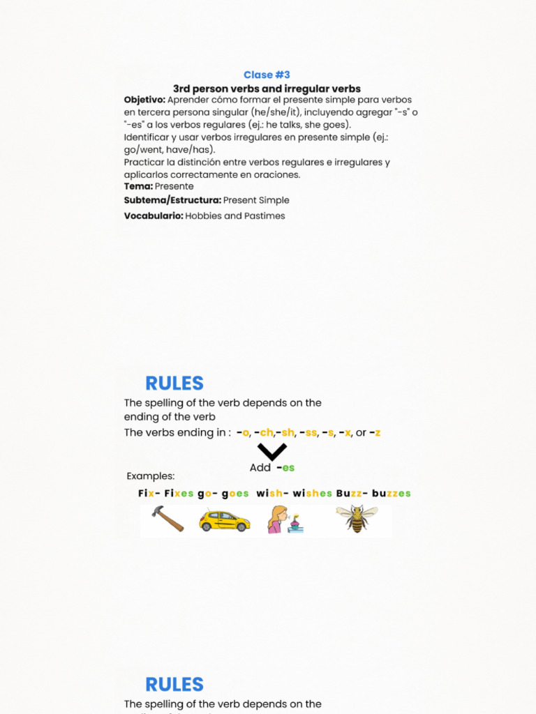 Third Person Irregular Verbs | PDF