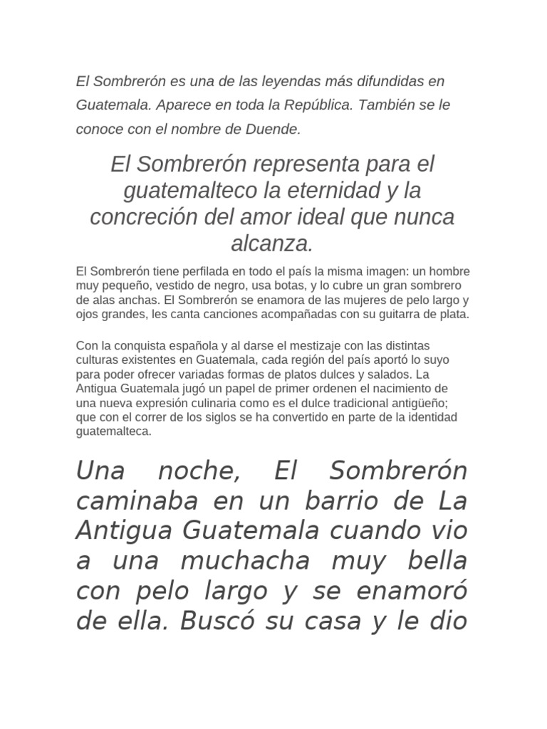 El Sombrerón Es Una de Las Leyendas Más Difundidas en Guatemala | PDF