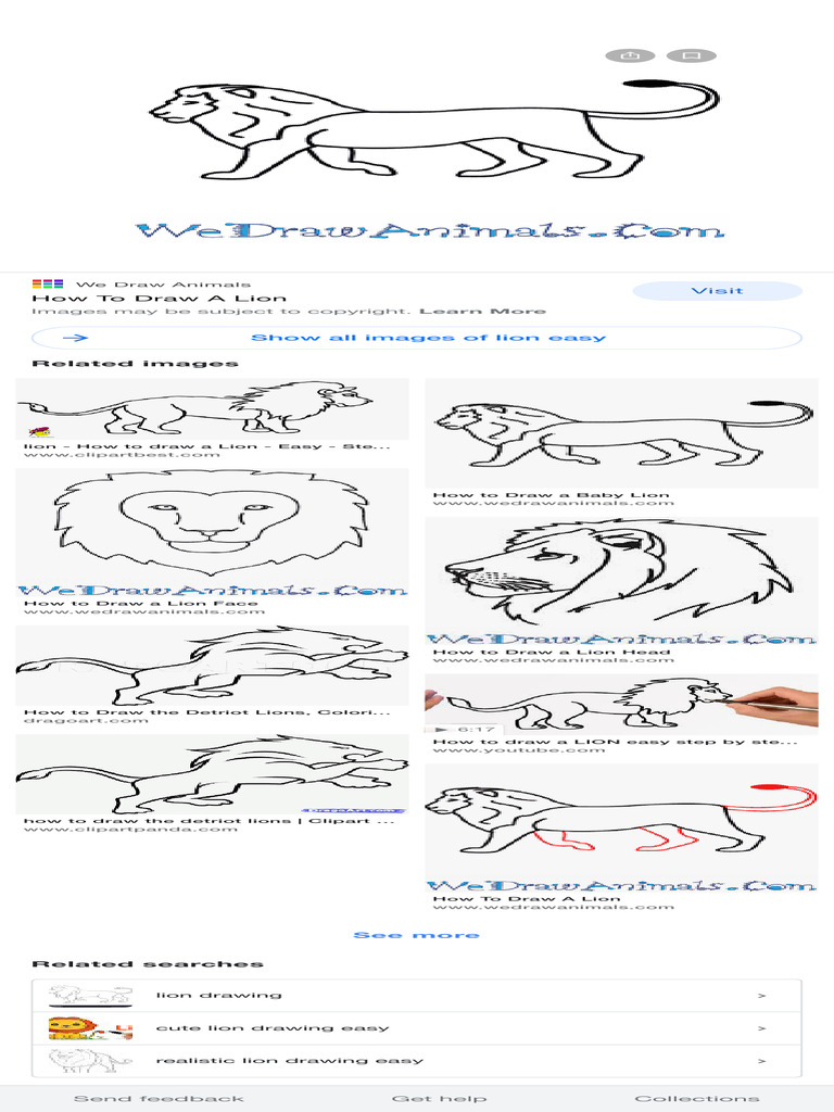 Lion Easy Drawing - Google Search | PDF