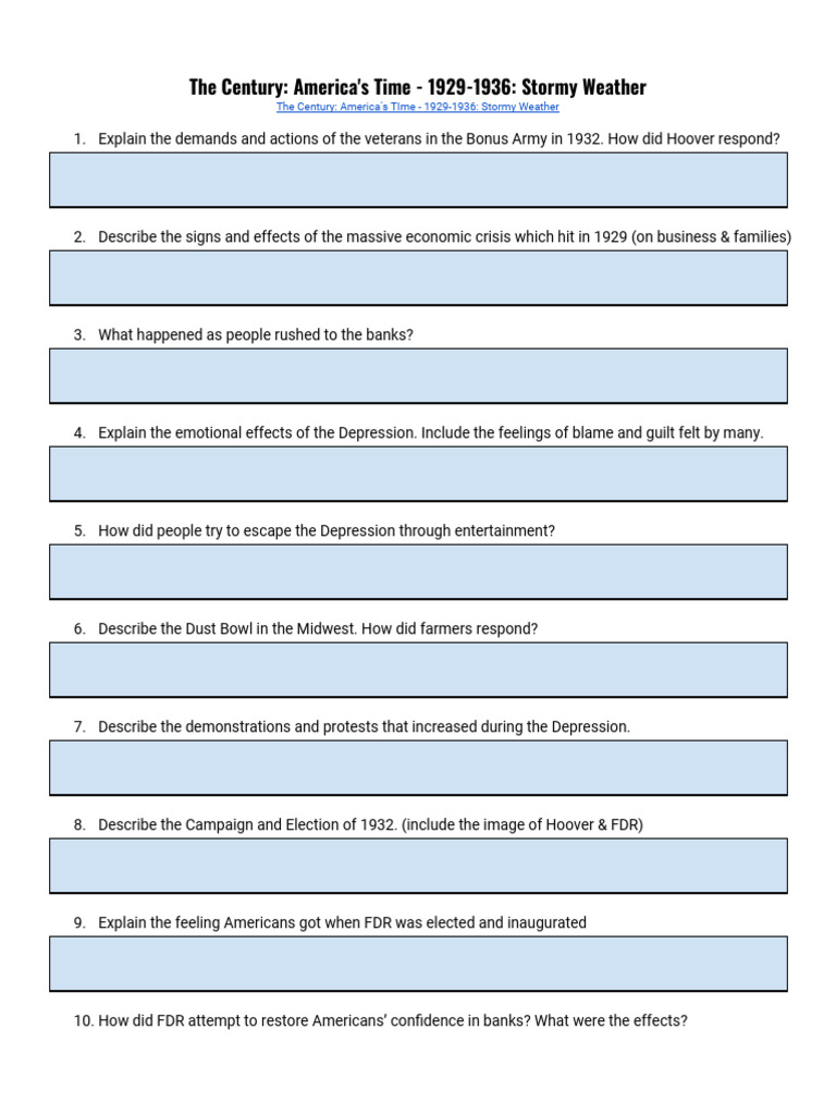 The Century - America - S Time - 1929-1936 - Stormy Weather | PDF