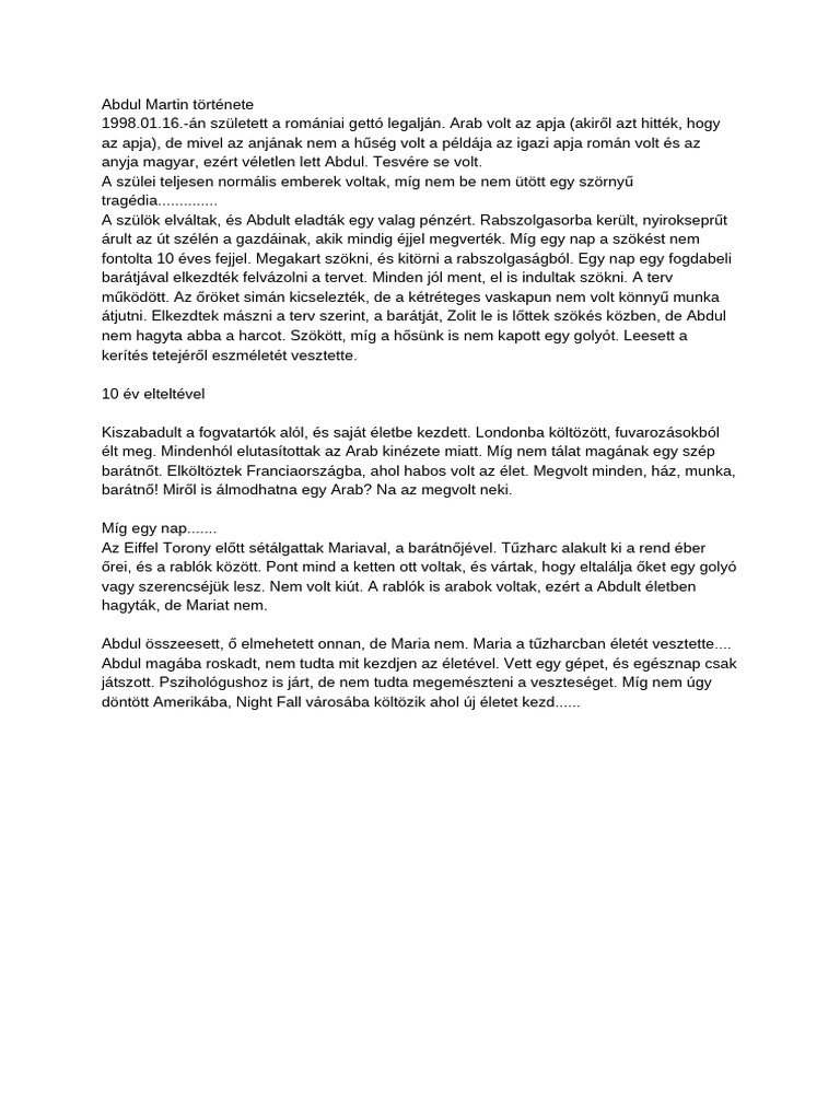 Abdul Martin története | PDF