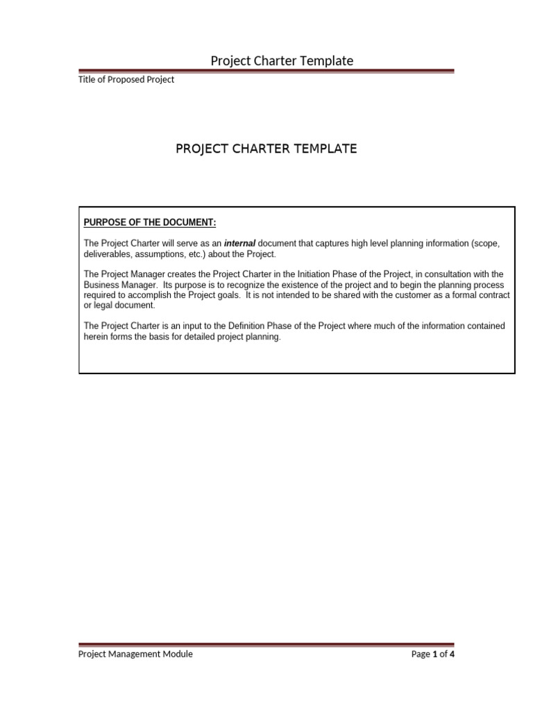 1_Project Charter Template | PDF | Project Management | Business