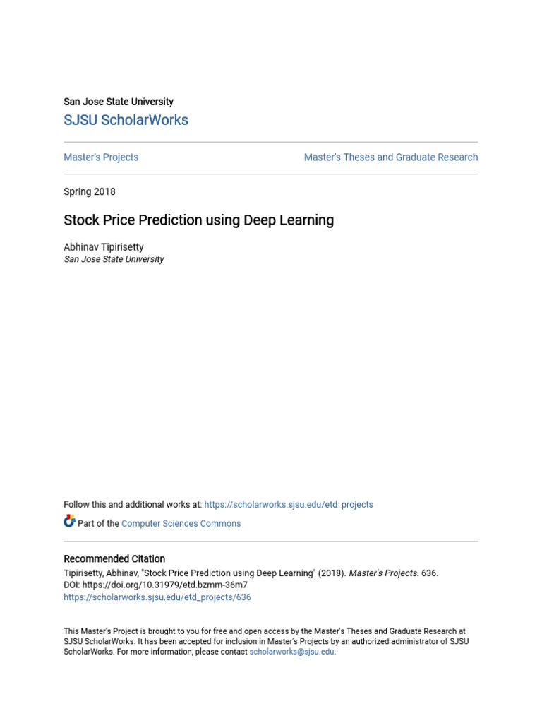 Deep Learning for Stock Price Prediction | PDF | Machine Learning ...