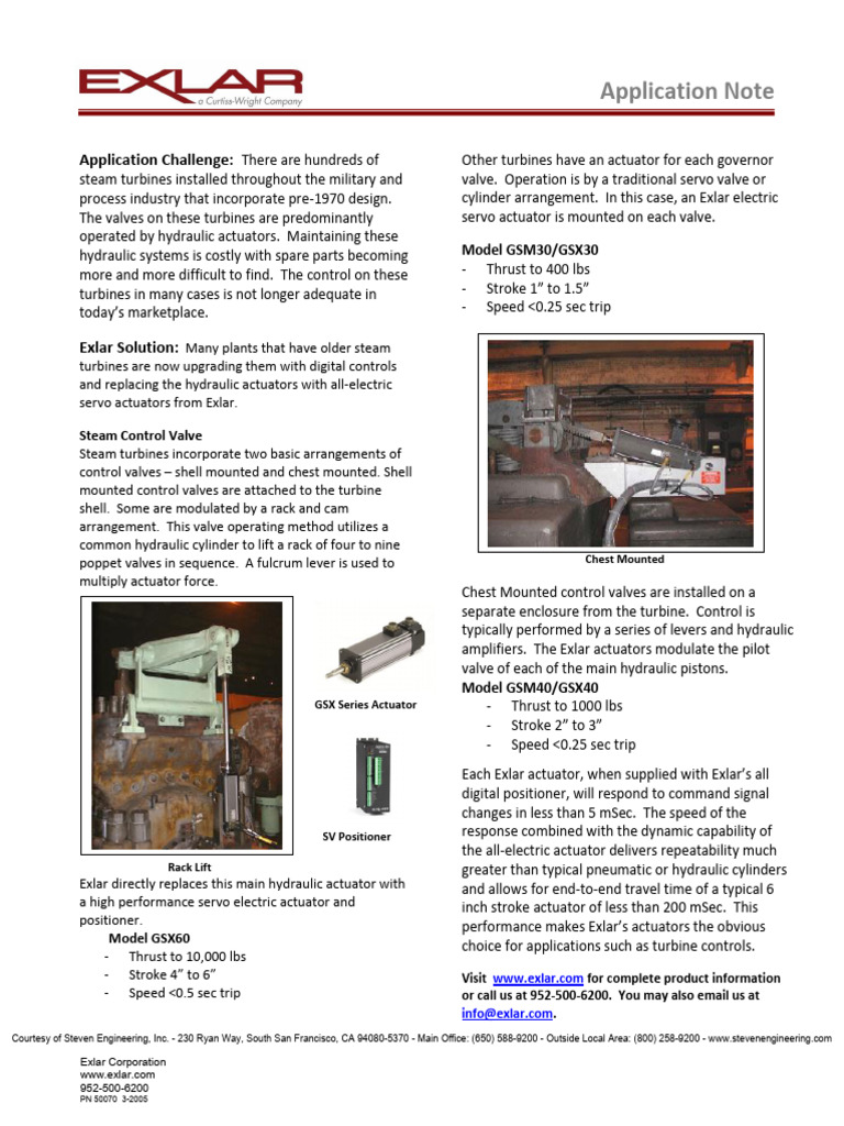 Exlar - Turbine Valve Actuators | PDF | Actuator | Servomechanism