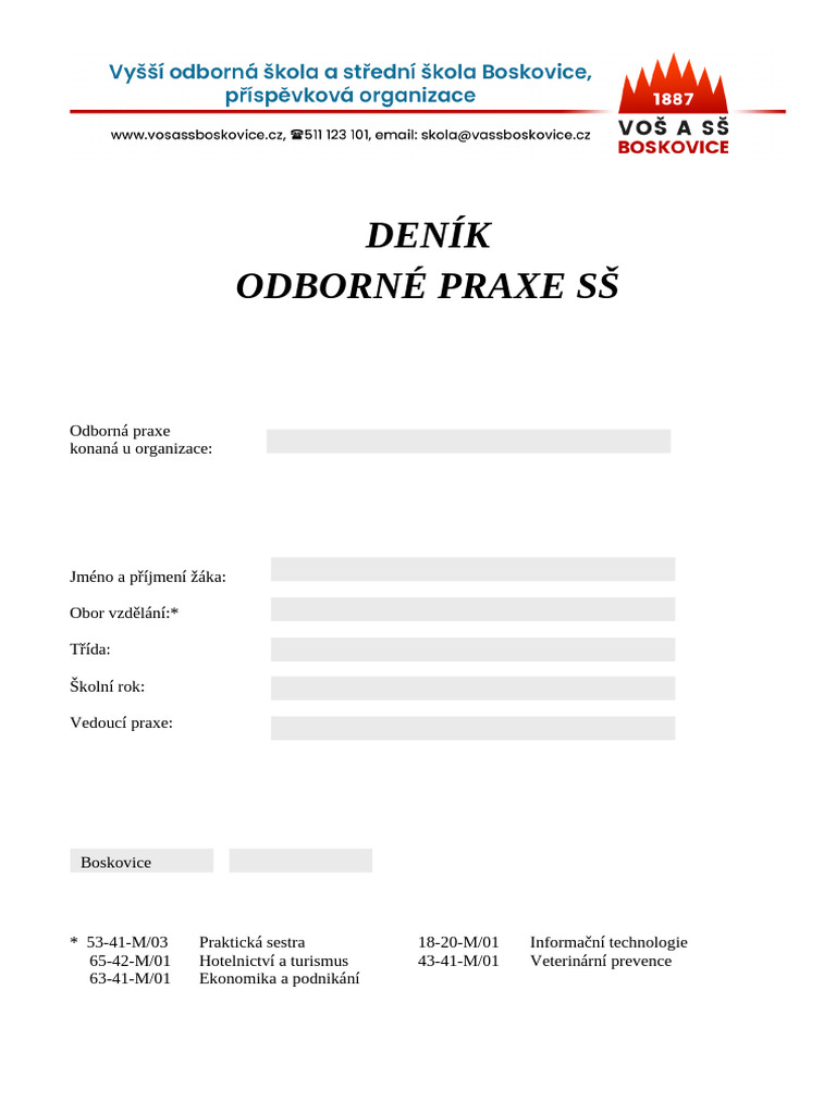 Praxe-Denik Praxe | PDF