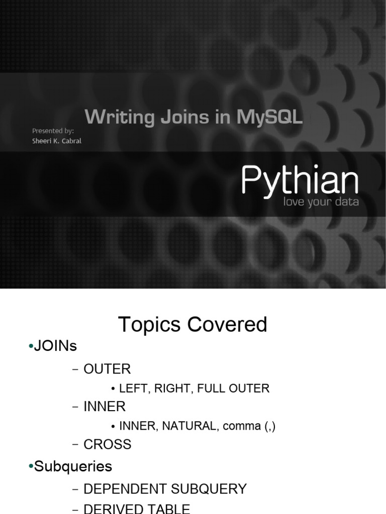 Writing Joins in MySQL | PDF | Information Retrieval | Data Management Software