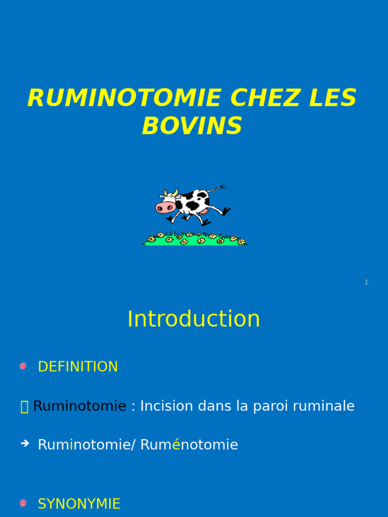 5 - Ruminotomie | PDF | Suture (médecine) | Chirurgie