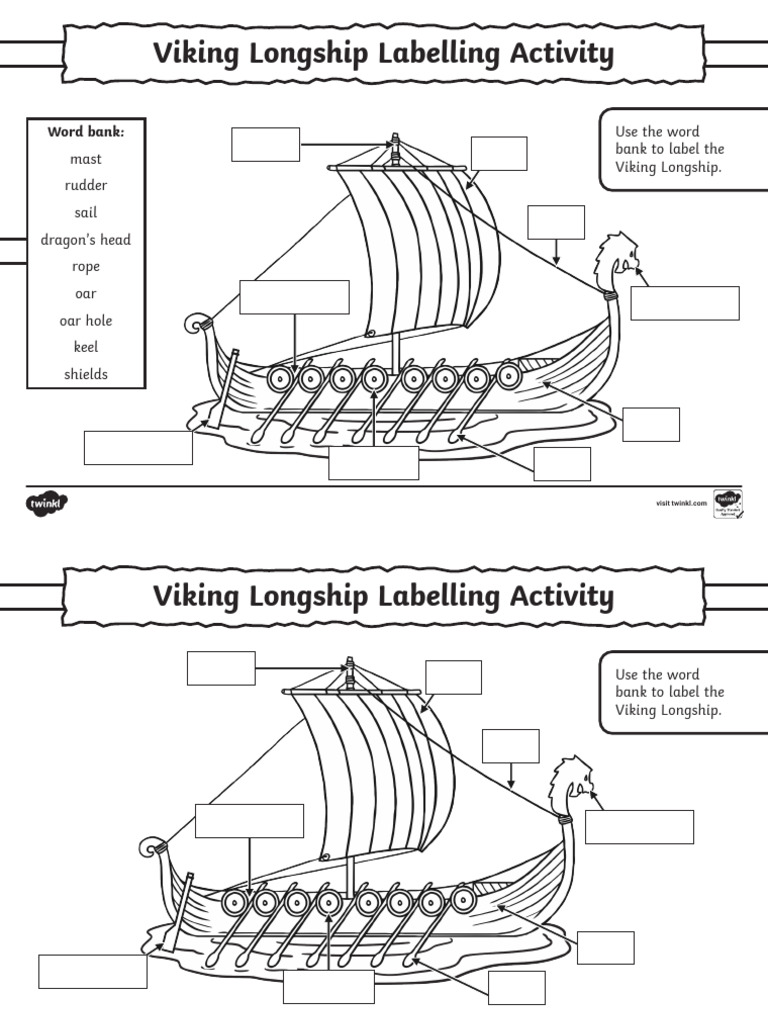 Cfe Ss 1655527137c Viking Longship Labelling Activity Black and White | PDF