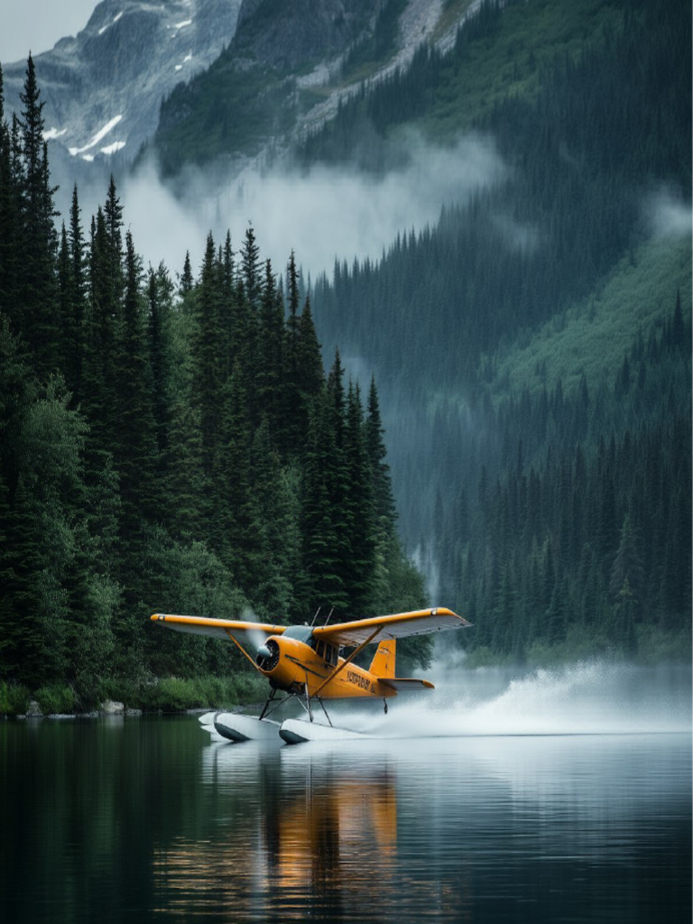 Yellow Seaplane On Lake | PDF