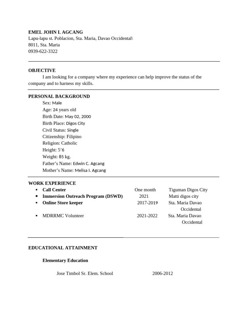 Agcang Resumer | PDF