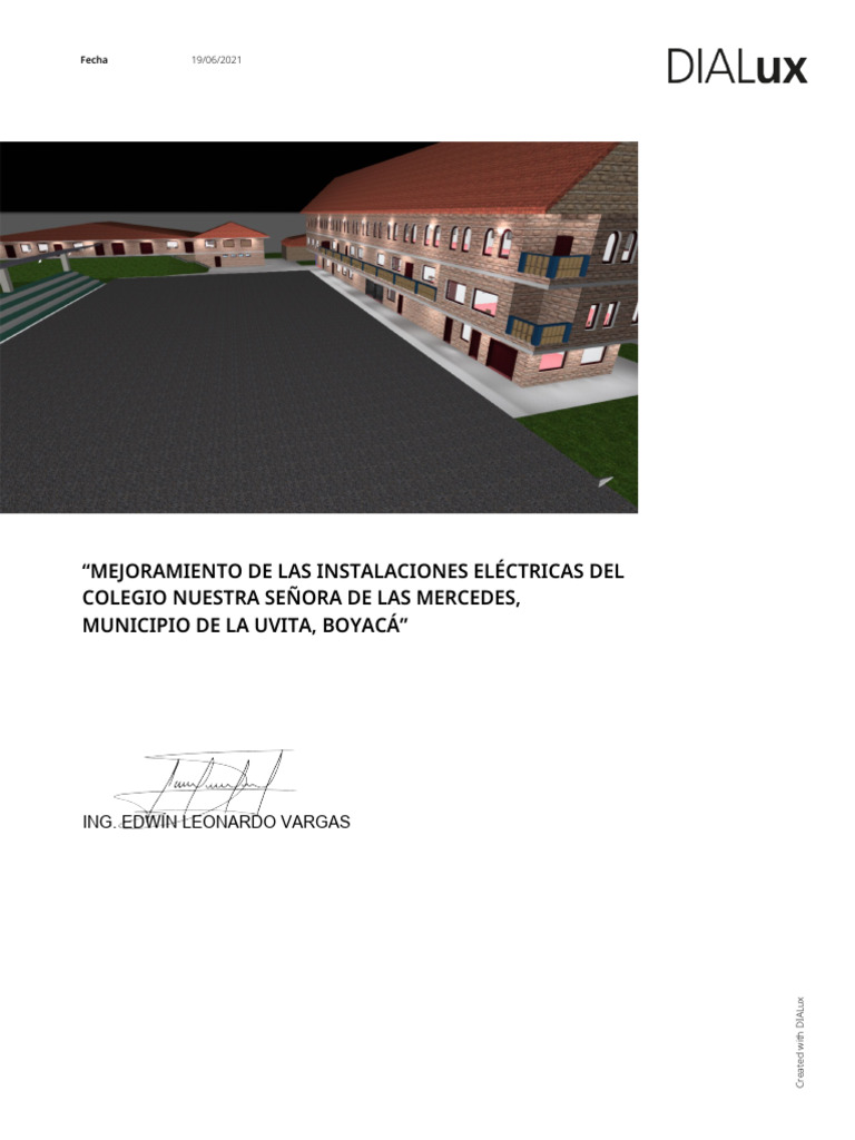 Diseño Fotometrico Internas Colegio La Uvita | PDF | Investigación ...