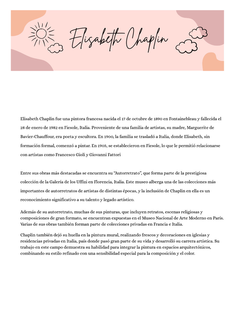 Elisabeth Chaplin: Pintora Francesa Destacada | PDF