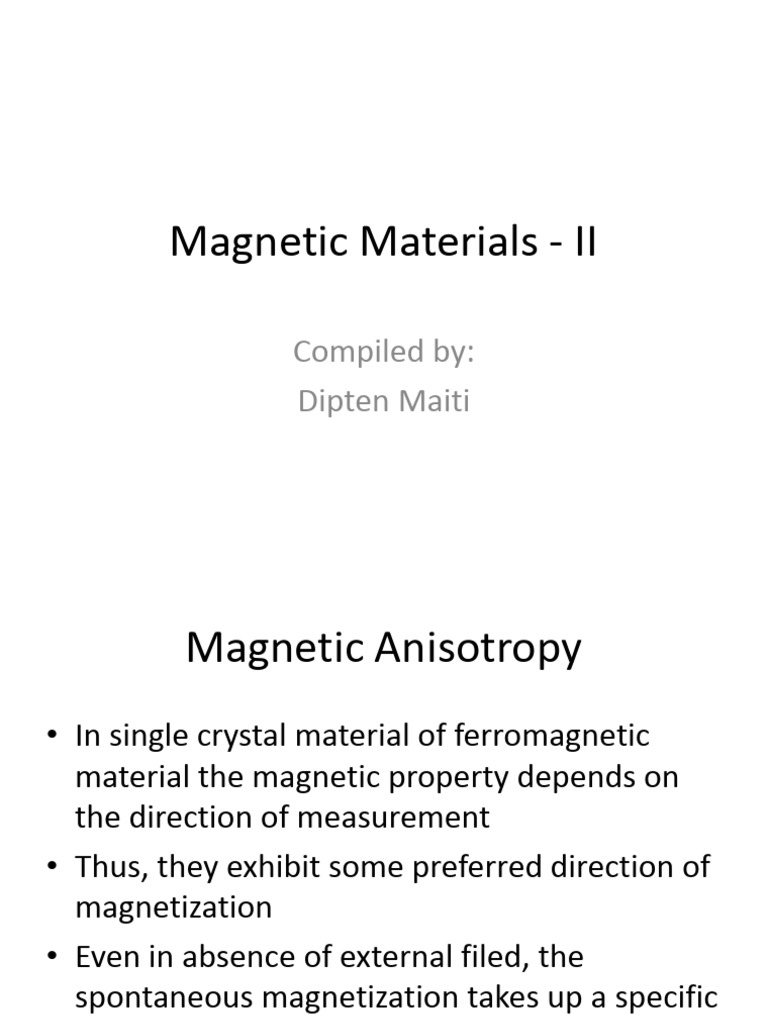 Ch3 Magnetic Materials-II | PDF | Ferromagnetism | Magnet