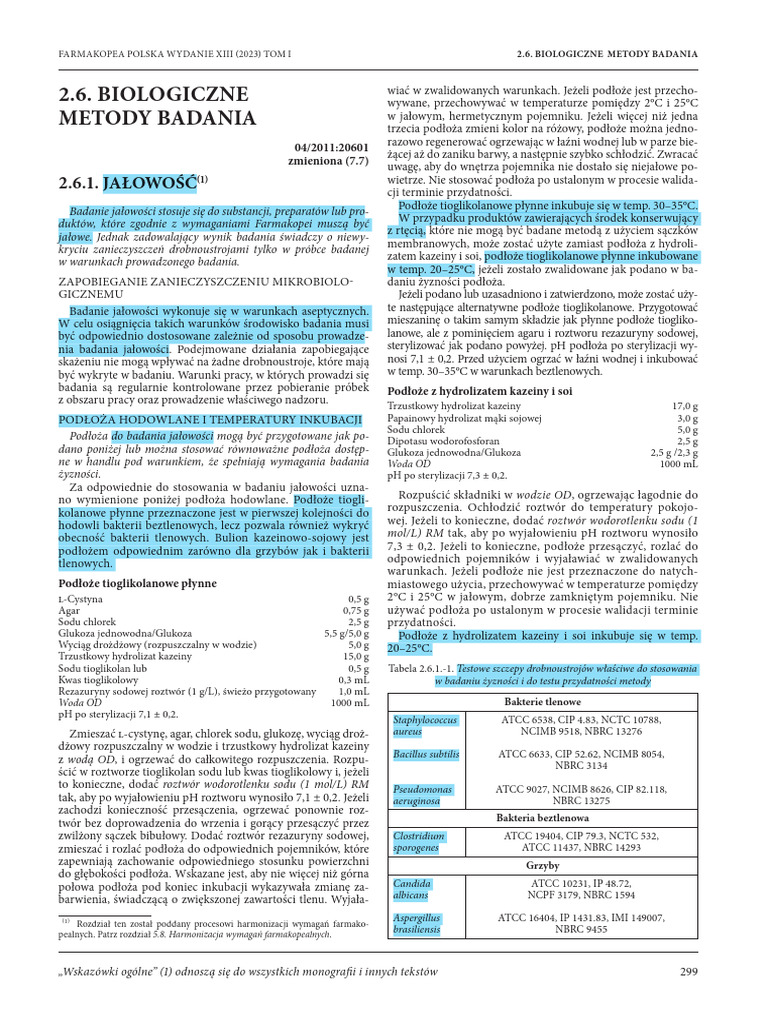 2.6. Biologiczne Metody Badania: 2.6.1. JAŁOWOŚĆ | PDF