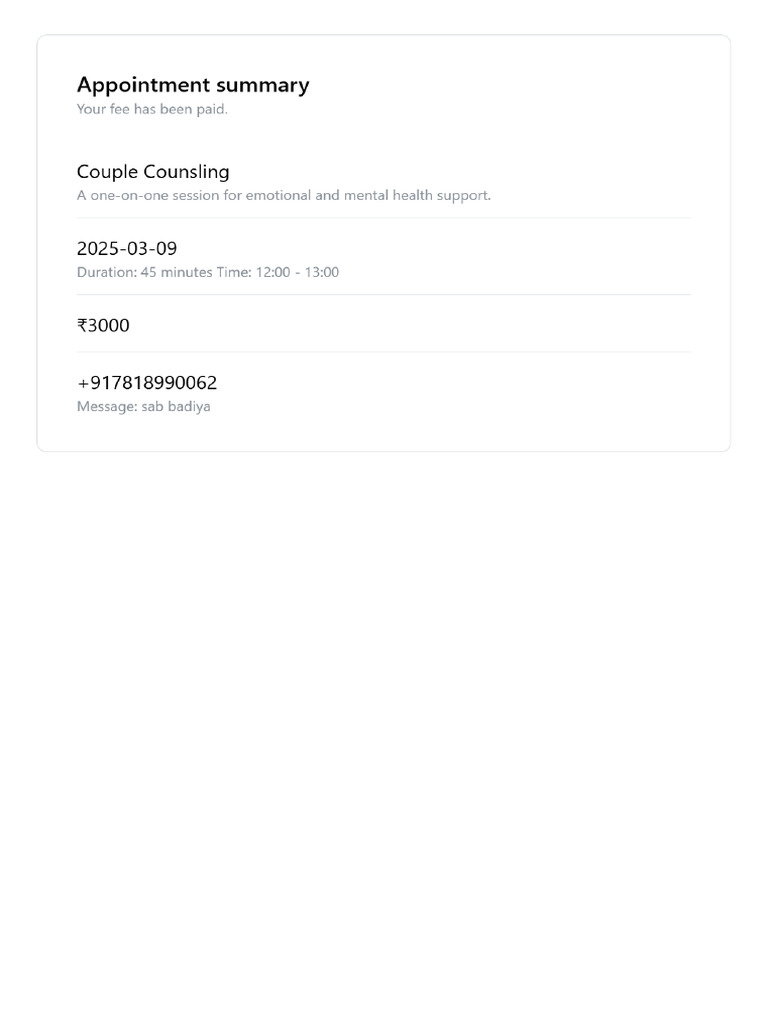 Appointment Summary | PDF