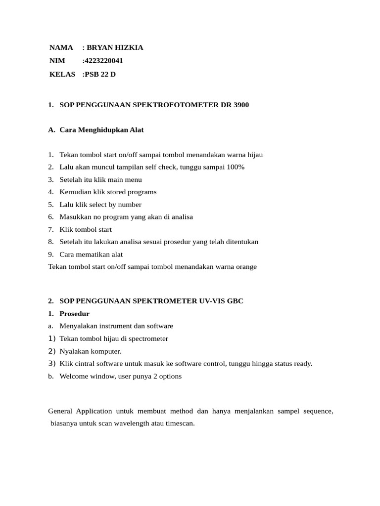 SOP Penggunaan Alat Laboratorium Dasar | PDF