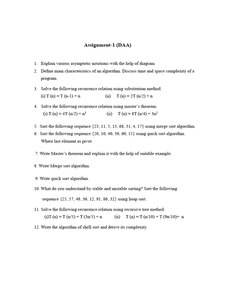 Assignment 1 Daa | PDF