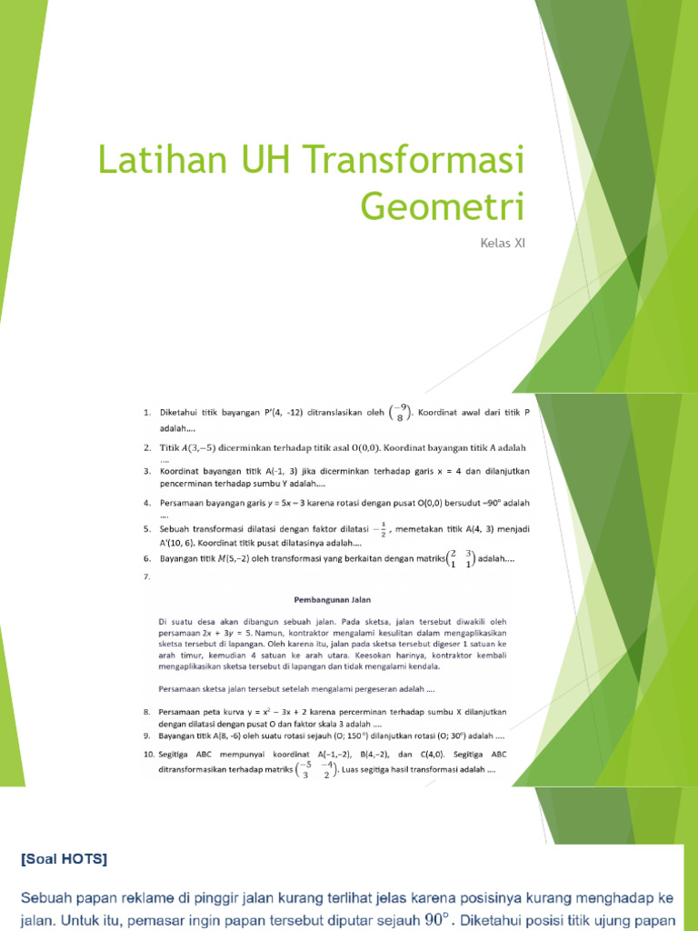 Latihan Soal Transformasi Geometri | PDF
