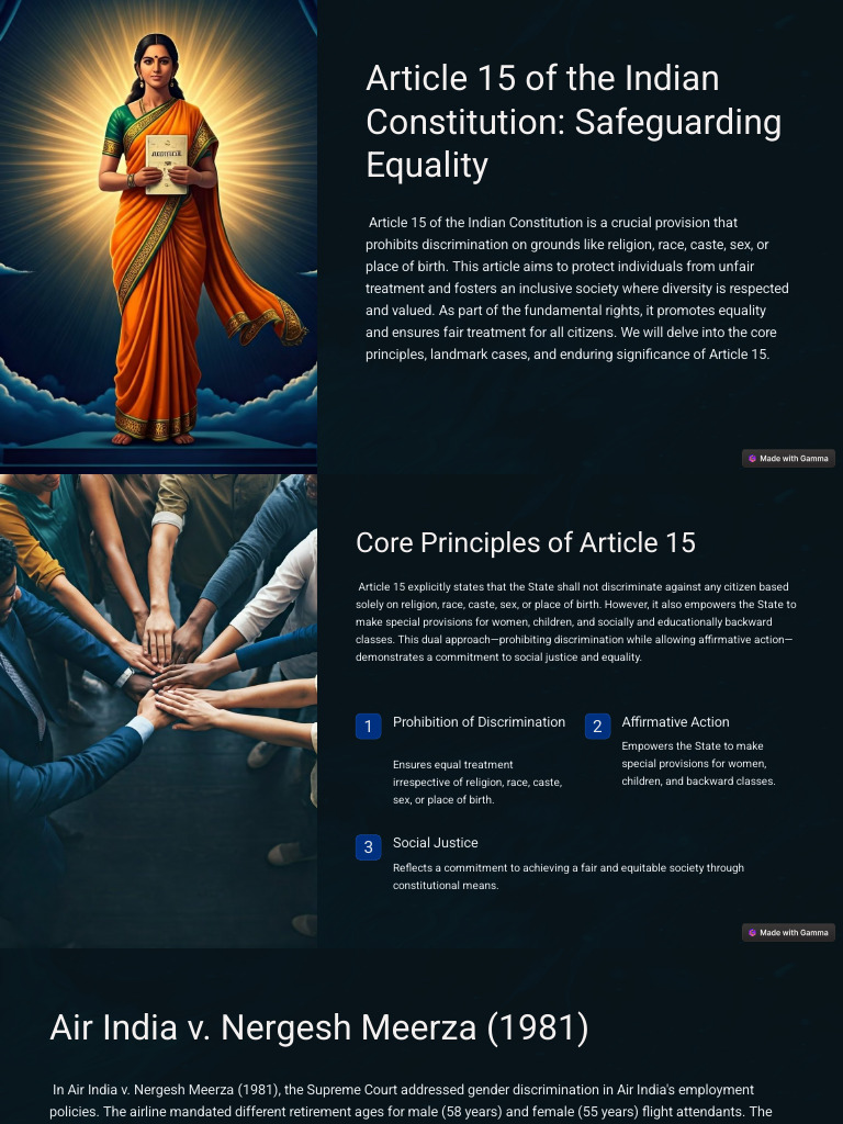 Article 15: Ensuring Equality in India | PDF | Discrimination | Social ...