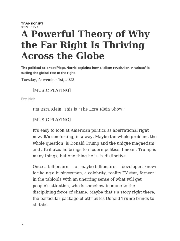 Global Rise of the Far Right Explained | PDF | Populism | Democratic ...