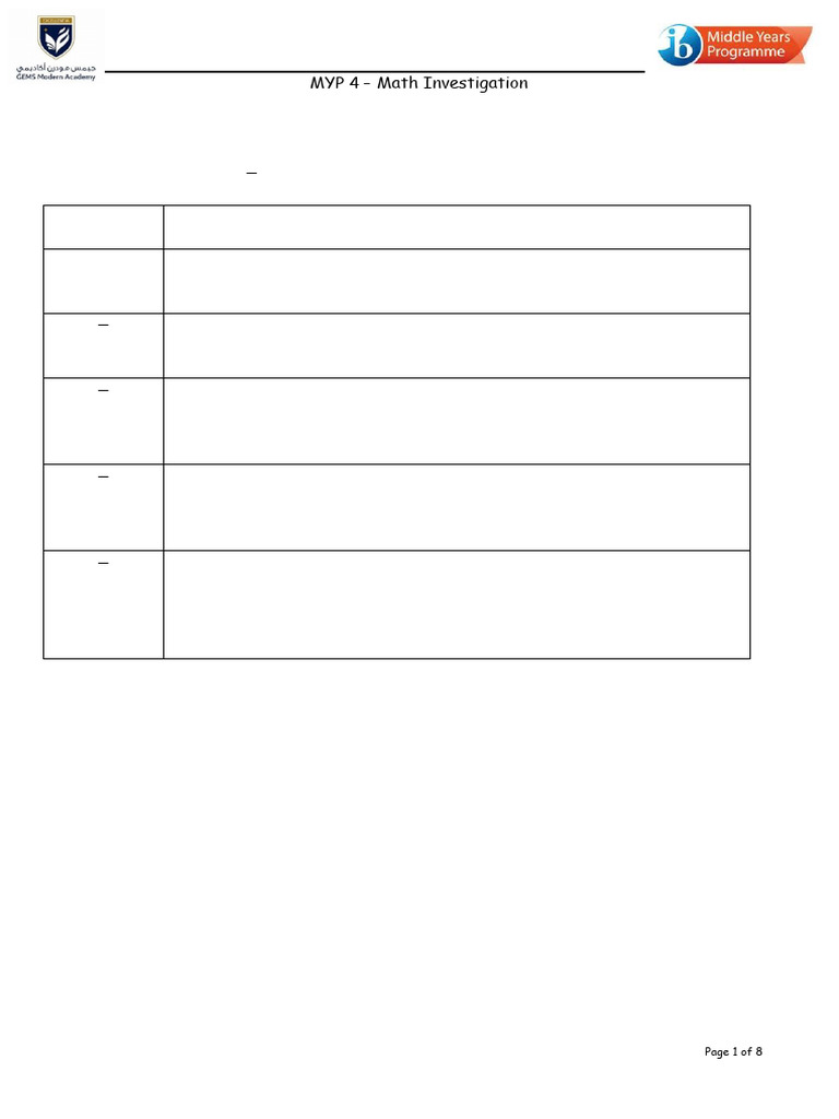 MYP4 QUADRATIC - EQUATION Crit B Revision - Task | PDF | Quadratic ...