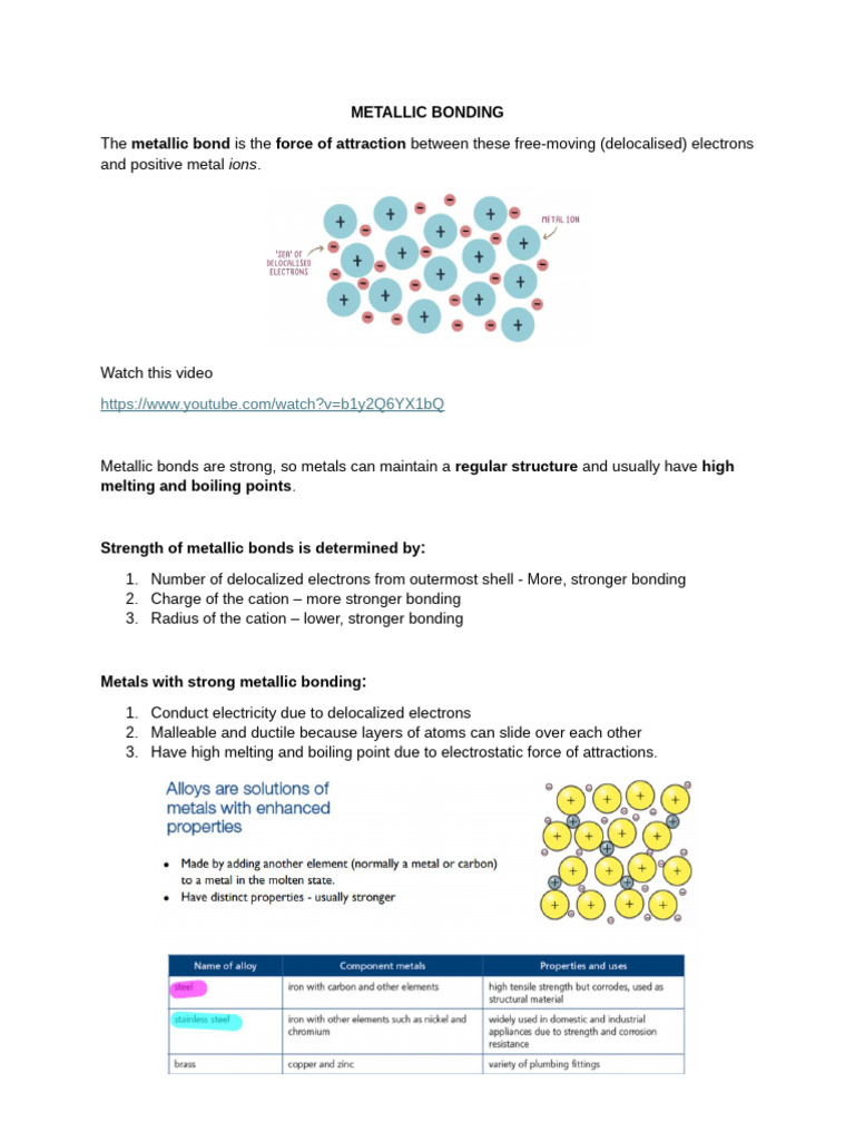 Metallic Bonding | PDF