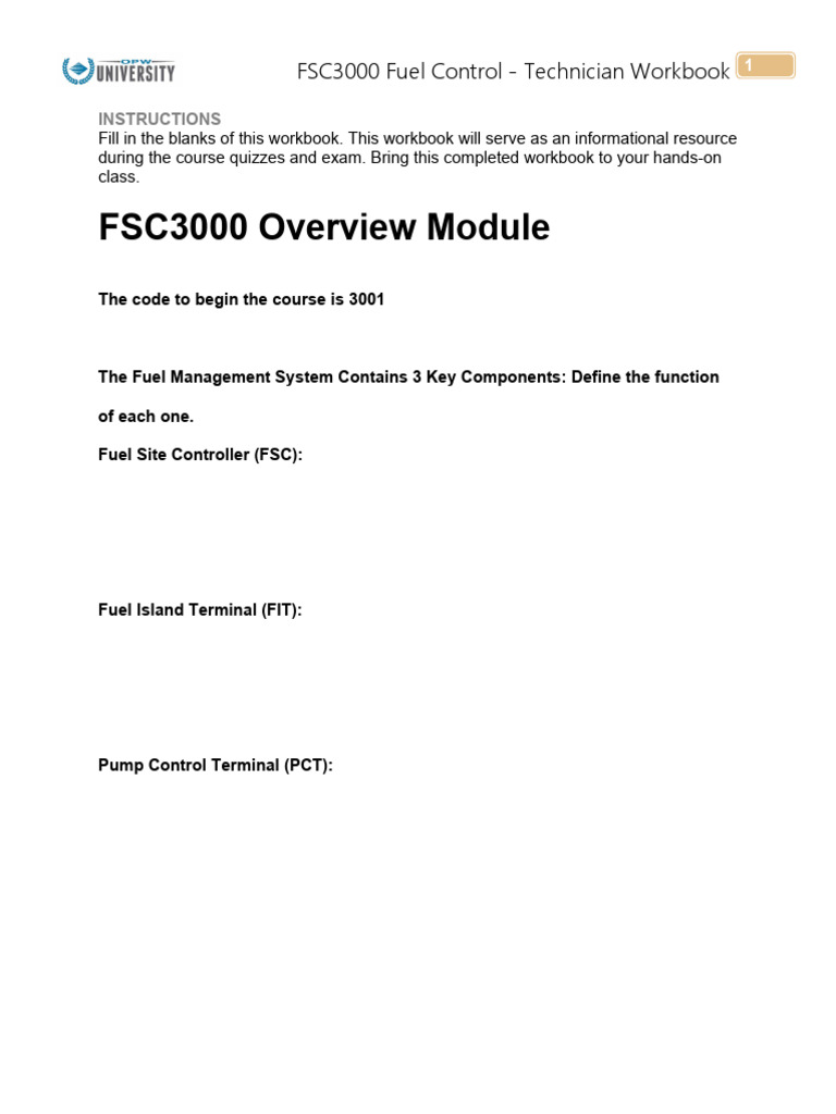 FSC3000 Student Workbook | PDF | Electrical Wiring | Manufactured Goods