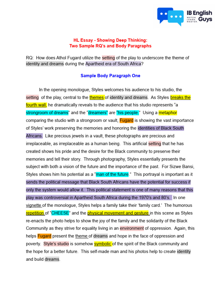 Sample HL Essay Body Paragraphs | PDF