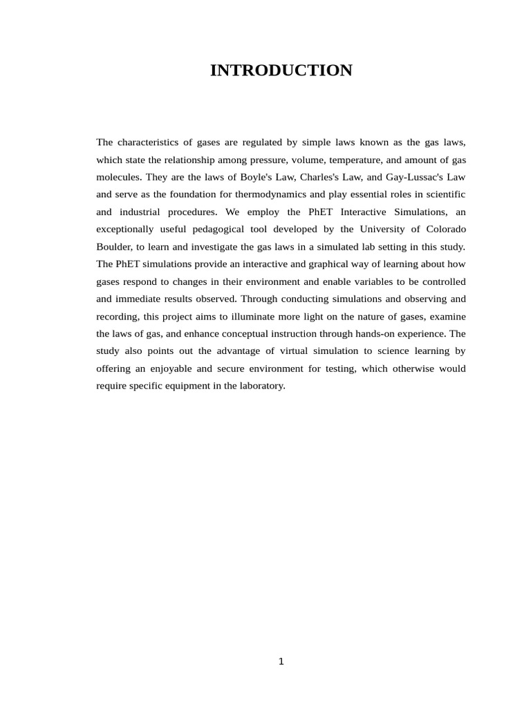 Study On Gas Laws Using Phet Simulation | PDF | Gases | Simulation