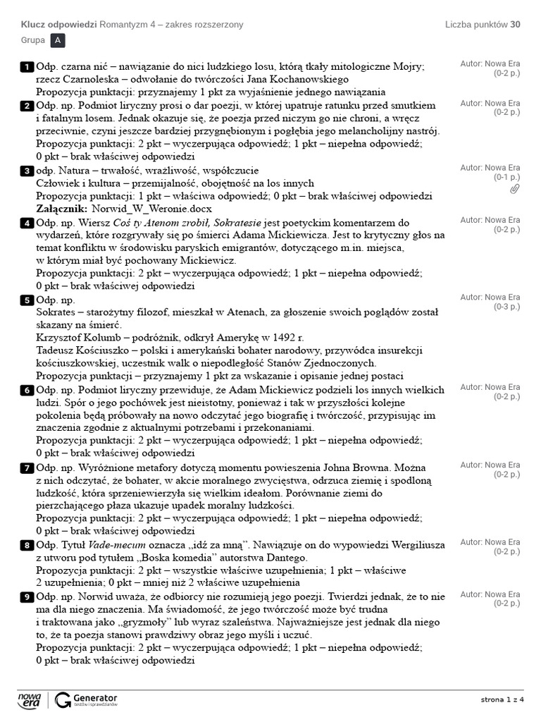 Romantyzm 4 Odp | PDF