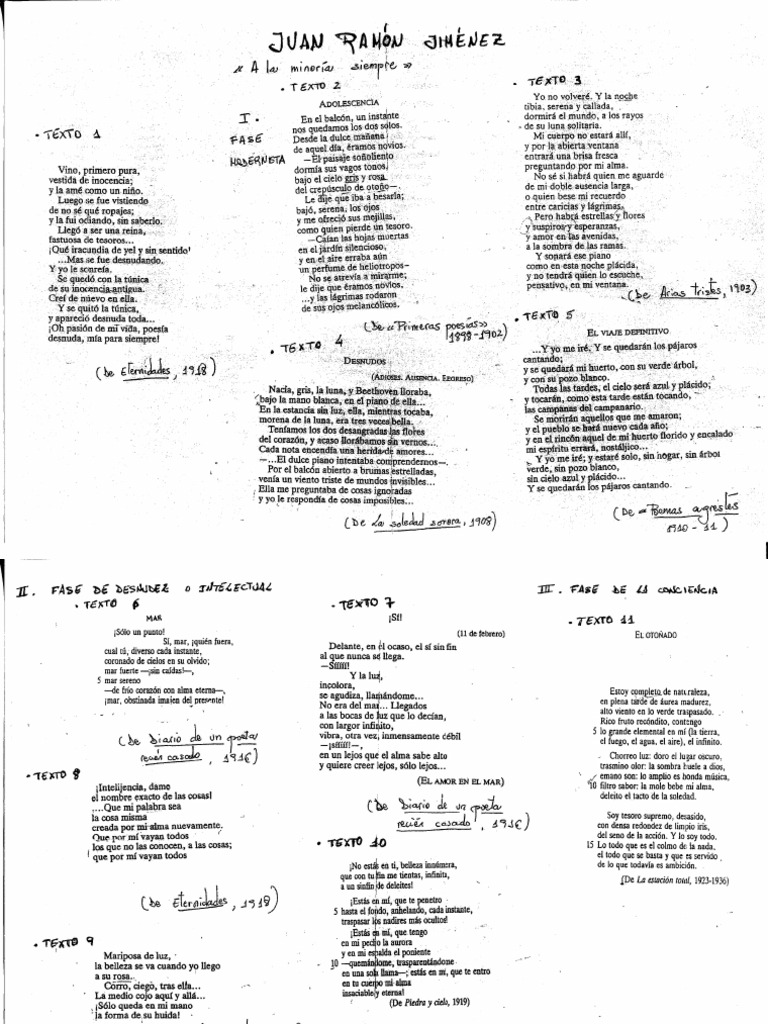 Juan Ramón Jiménez. Textos | PDF