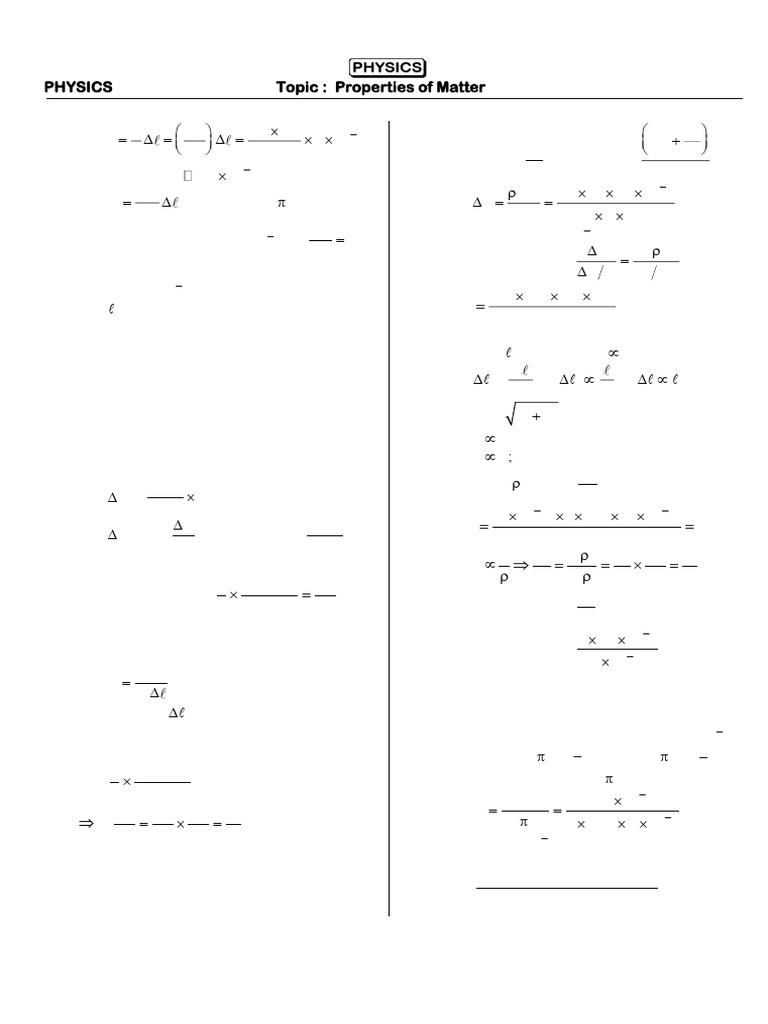 XI-Physics Chapter Test-11-Properties of Matter-Solutions | PDF ...