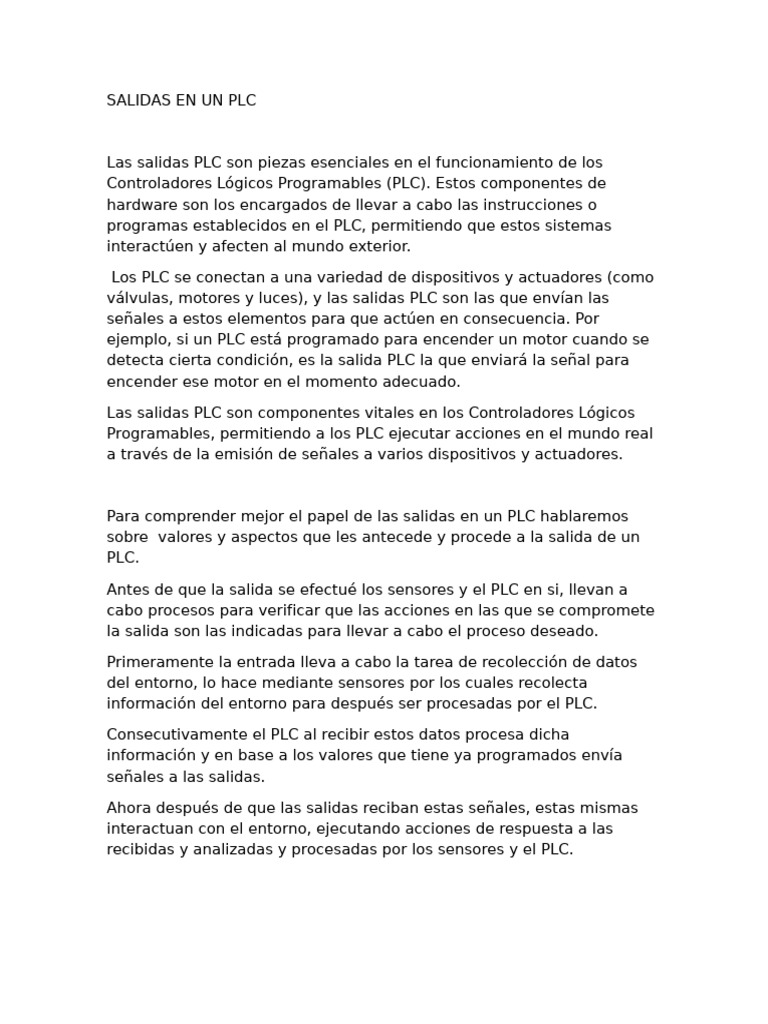 Salidas PLC 4 A Jefe de Equipo Humberto de Jesus Gutierrez Sanchez ...