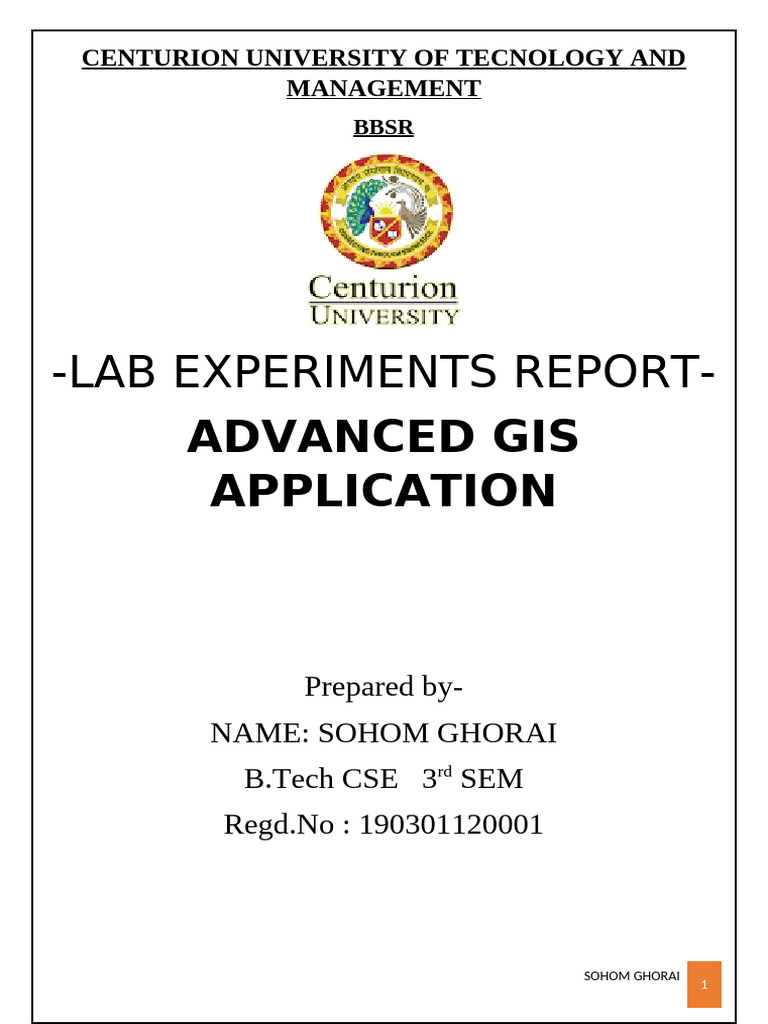 Advanced GIS Lab Experiments Report | PDF | Geographic Data And ...