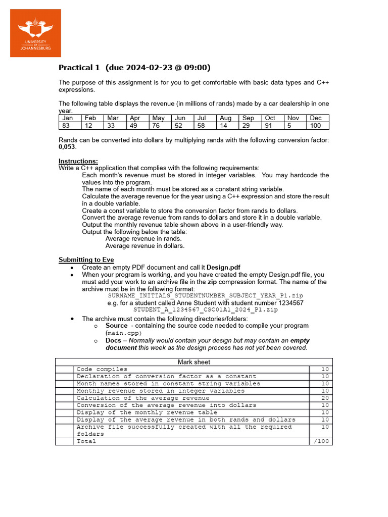 C++ Revenue Calculation Assignment | PDF | Zip (File Format) | Computer ...